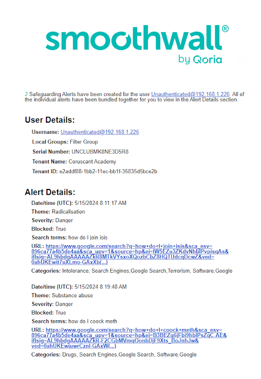 What are Safeguarding Alerts? – Smoothwall Help Centre